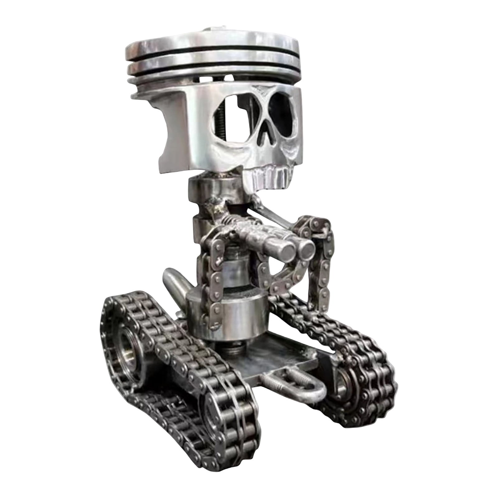 Steampunk Mechanical Gear Piston Skull Sculpture - Handcrafted Resin ...