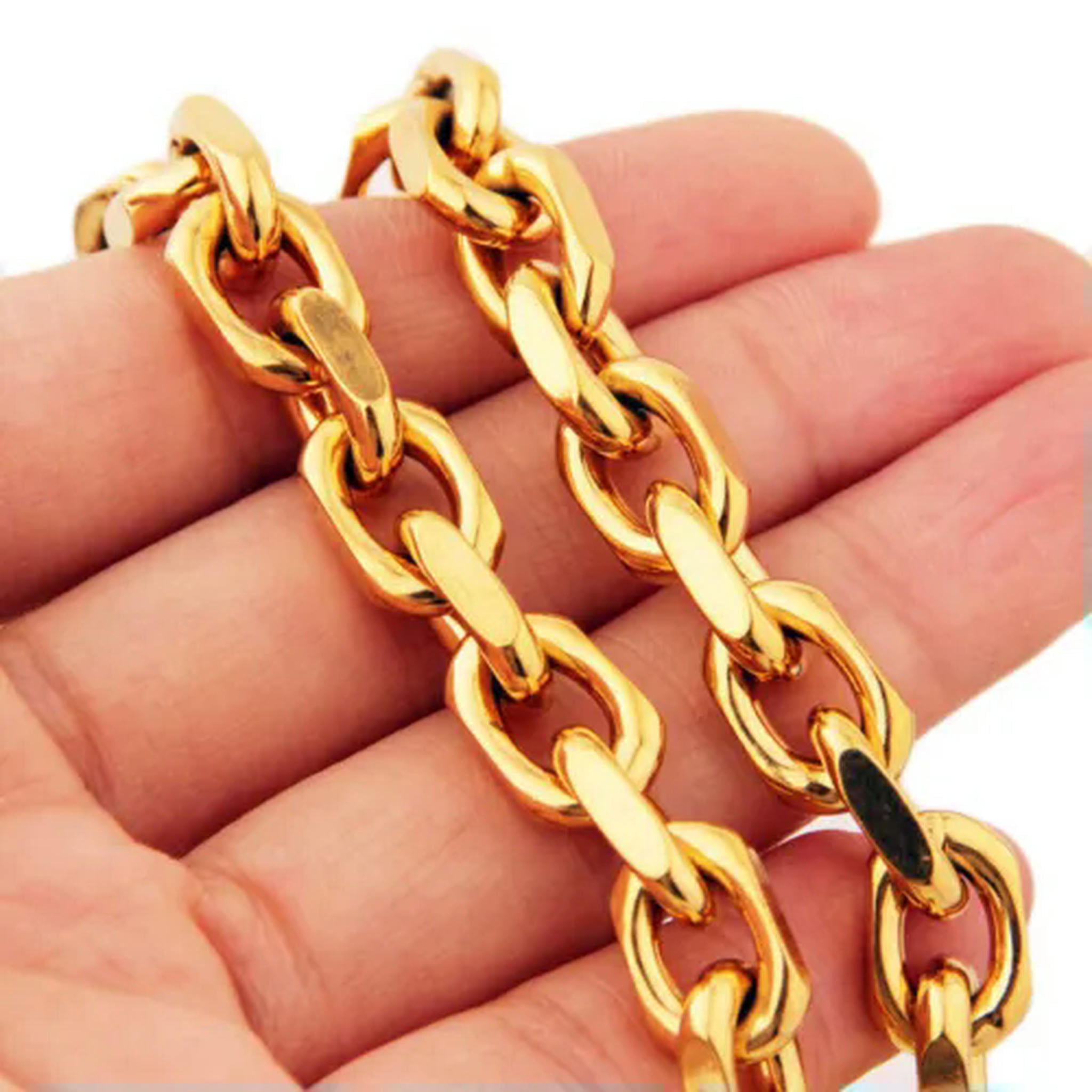 Steampunk Men's Necklace Cuban Link Chain Jewelry Accessory Stainless ...