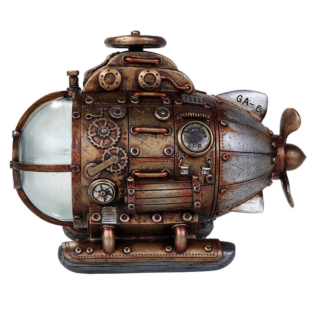 Steampunk Nautilus Explorer Submarine Collectible Sci Fi Fantasy Figurine with Color Changing ...