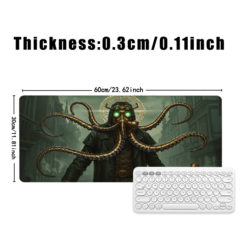 Steampunk Octopus Man Mouse Pad 31.5 x 11.82 inches Rubber Desk Mat ...