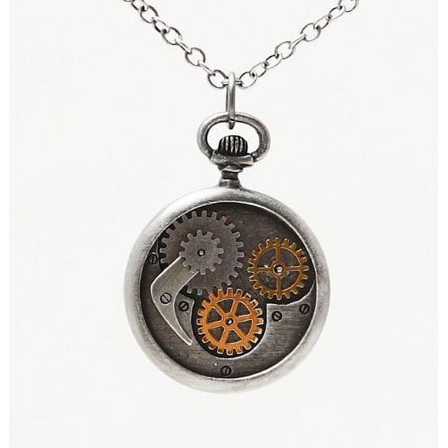 Steampunk Scythe Compass Clockwork Pendant Necklace Gearwork Alloy ...