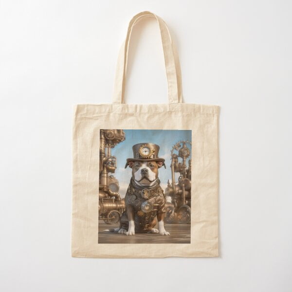 Steampunk Staffy #2 (Ai) Cotton Tote Bag Canvas Tote Bag, Family Gift ...