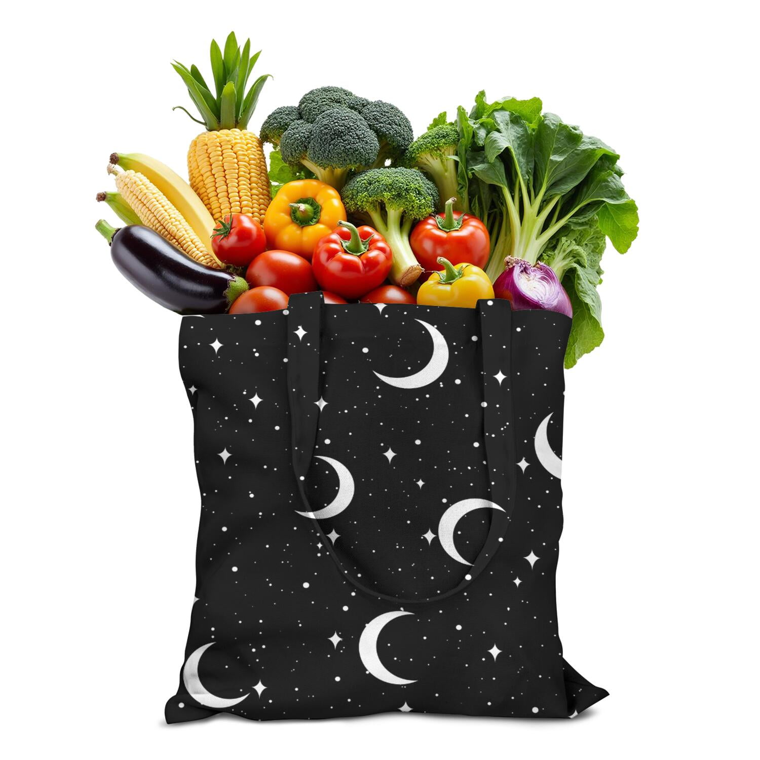 Steampunk Star Canvas Tote Bag with Cosmic Night Sky Print, Durable Eco ...