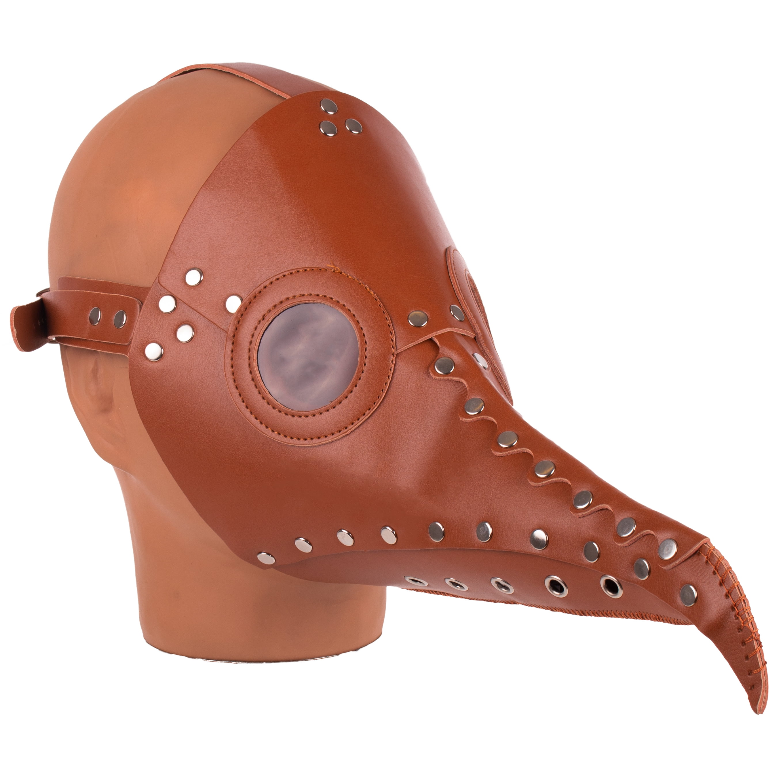 Steampunk Studs Long Beak Leather Plague Doctor Costume Face Mask ...