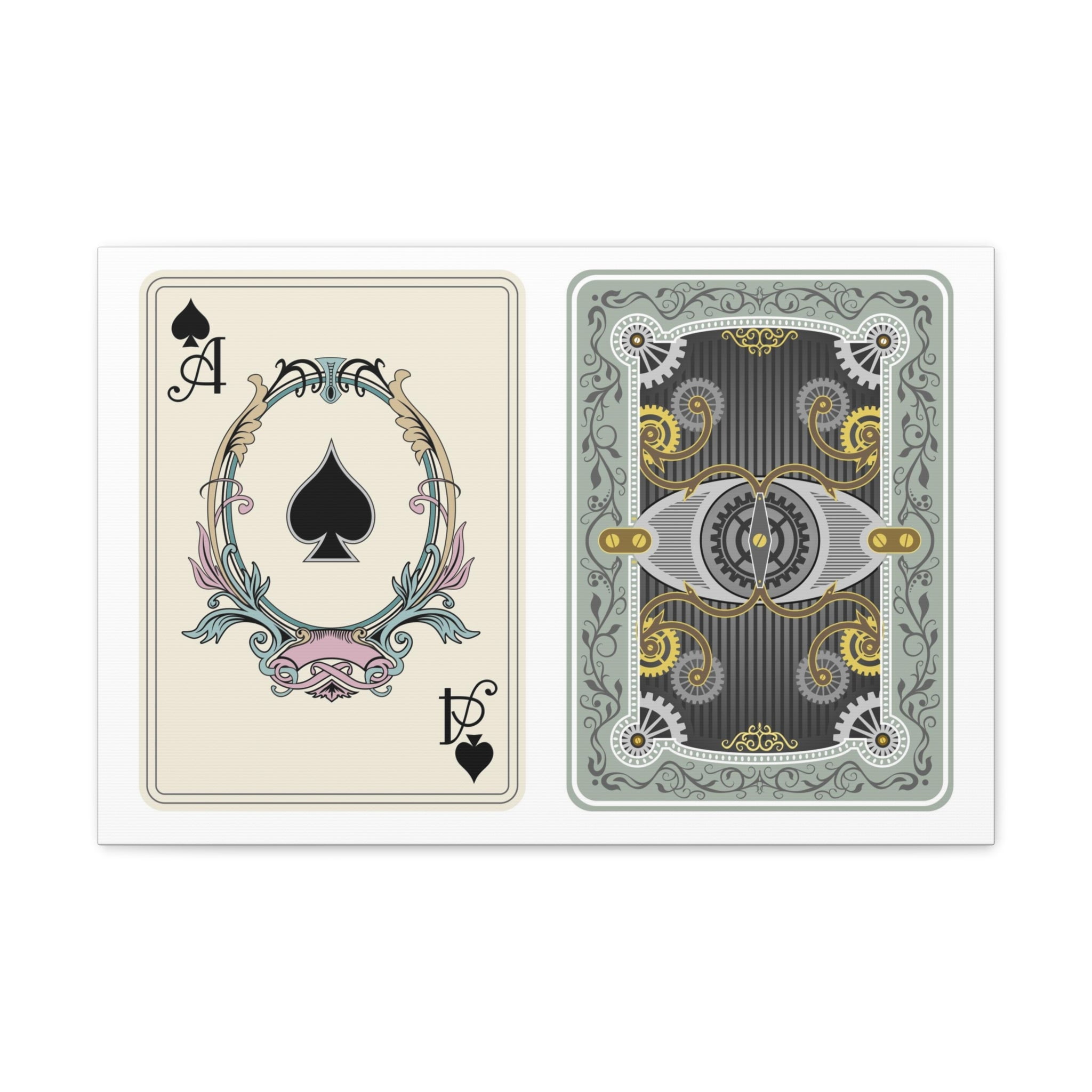 Steampunk Style Ace Of Spades Playing Card Canvas Wall Art for Home ...