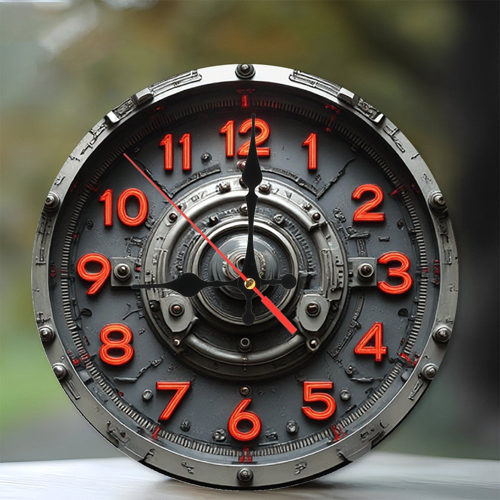 Steampunk Style Wall Clock Metal Clock Retro Clock 10-Inch Silent ...