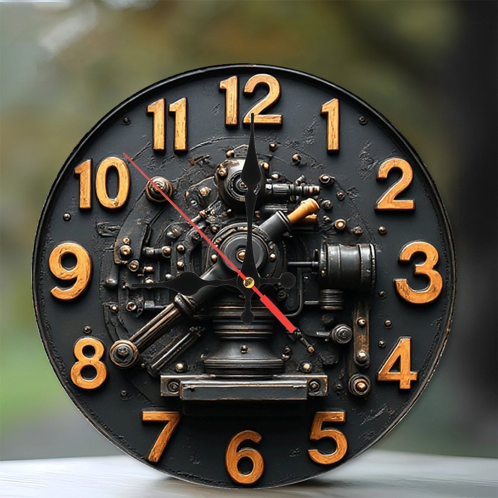 Steampunk Style Wall Clock Vintage Gear Clock Metal Clock 10-Inch ...