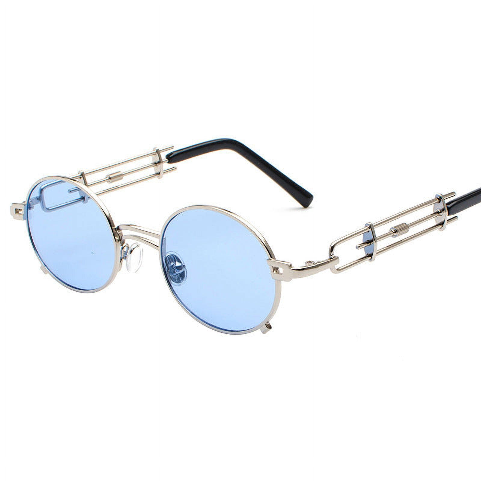 Steampunk Sunglasses for Men and Women, Metal Frame and HD PC Lenses ...