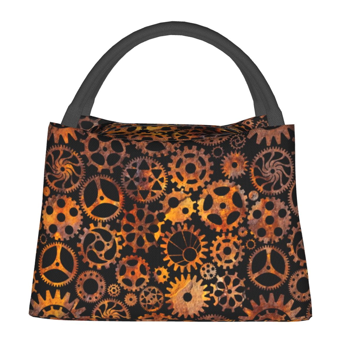 Steampunk Super Lunch Bag Colorful Rusty Gears Portable Lunch Box ...