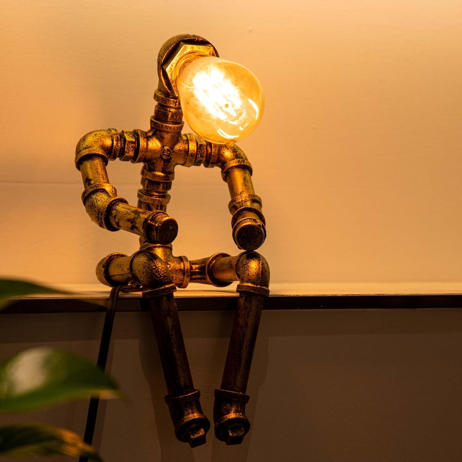 Steampunk Table Lamp, Vintage Industrial Metal Robot Table lamp, Water ...