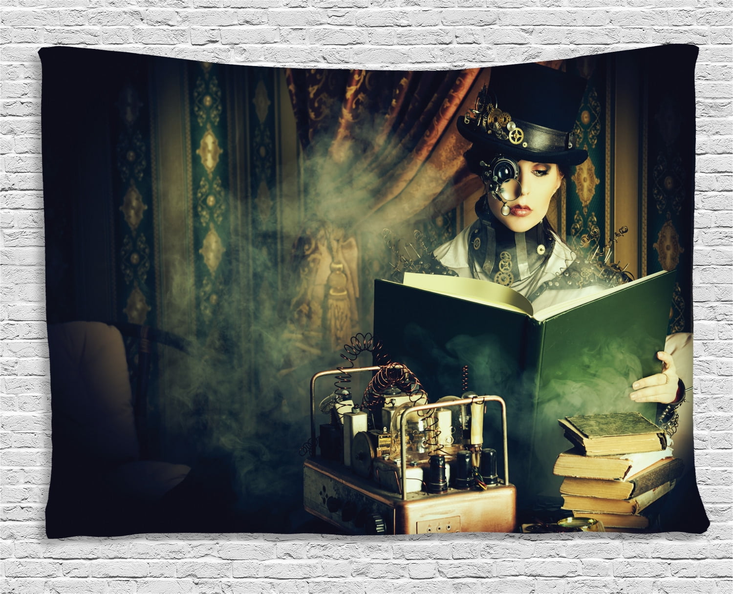 Steampunk Tapestry, Artistic Portrait of a Beautiful Steampunk Woman ...