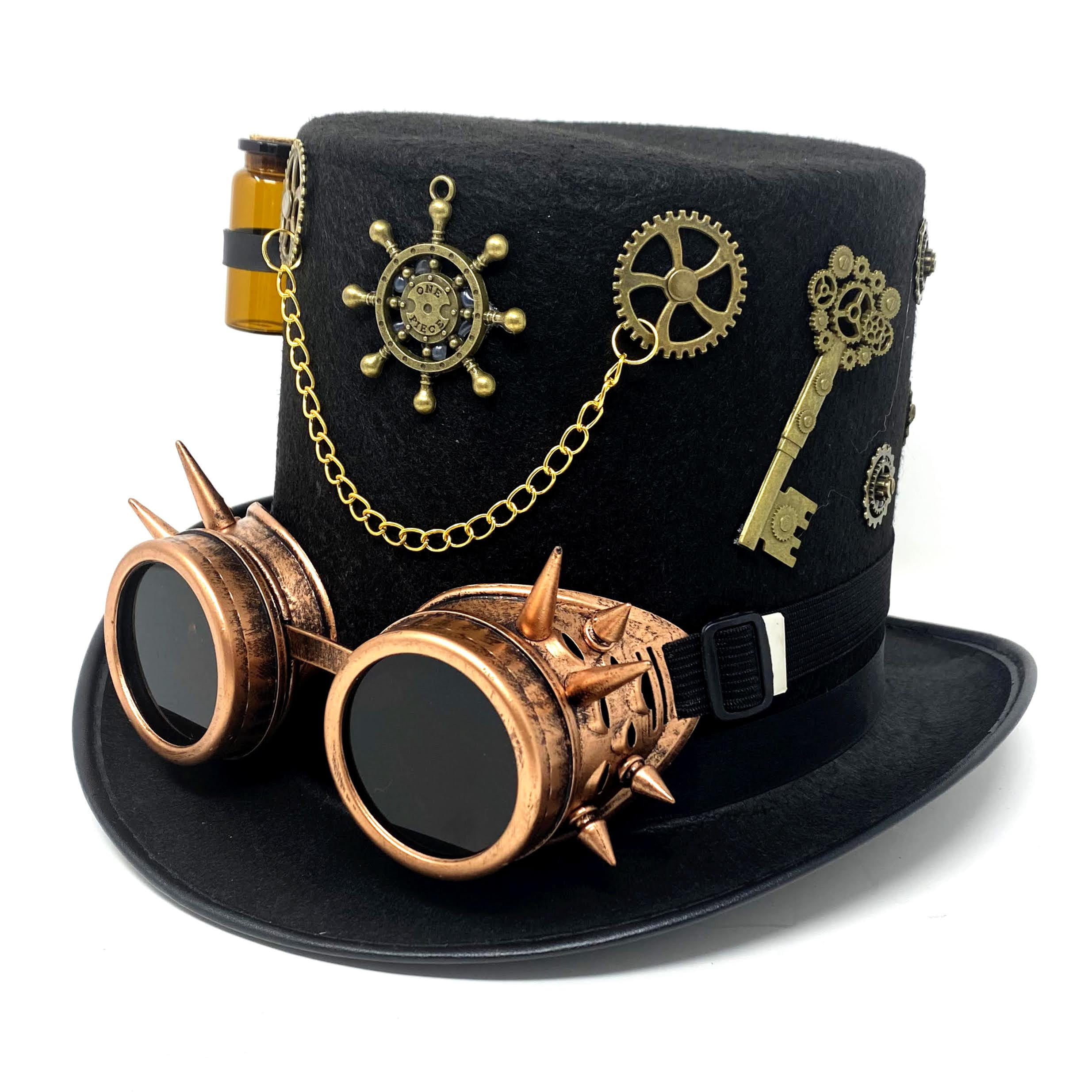 Steampunk Top Hat Mad Scientist Time Traveler Feather Halloween Costume ...