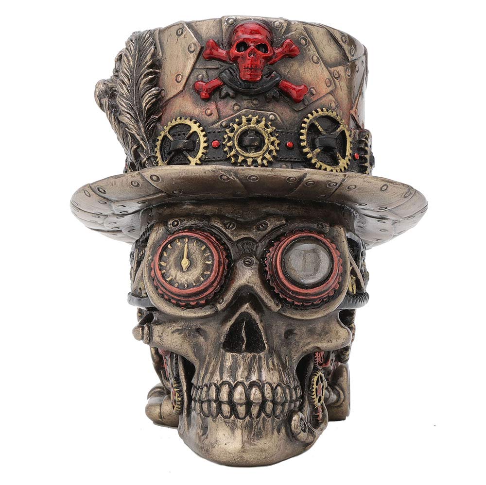 Veronese Design 4.5 Inch Steampunk Cross Bones Top Hat Motor Skull ...