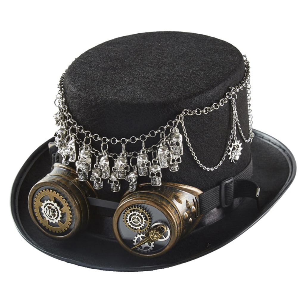 Steampunk Top Hat With Goggles Halloween Bowler Top Steampunk Time ...