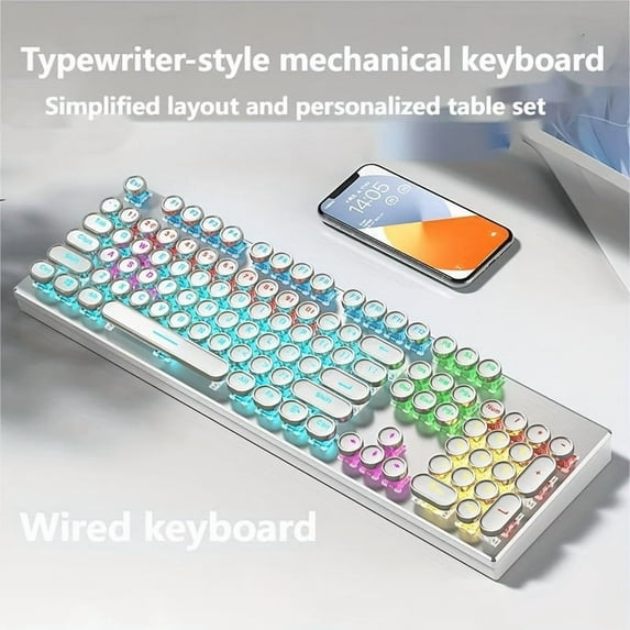 Steampunk True Mechanical Keyboard And Mouse Combo Old School ...