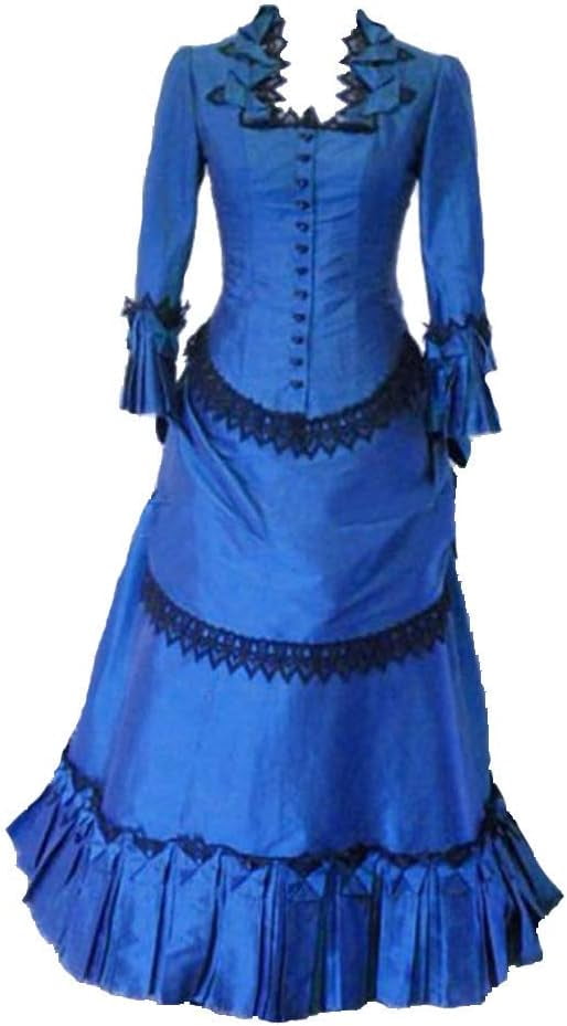 Steampunk Victorian Gothic Bustle Dress Gown Costume Edwardian Evening ...