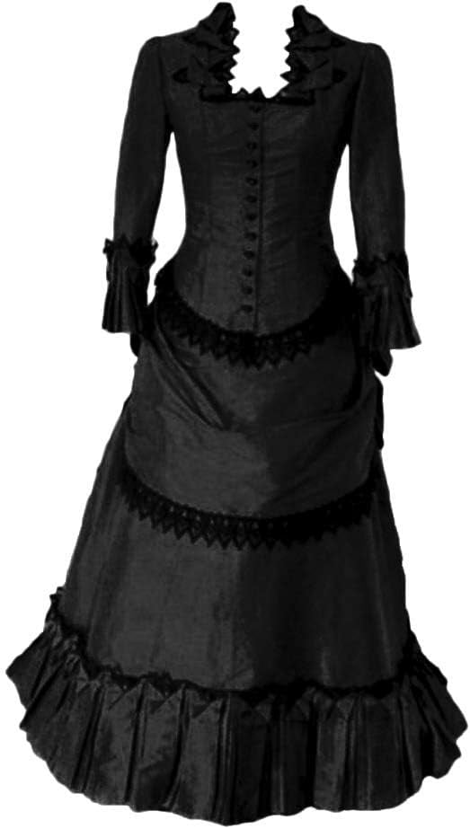 Steampunk Victorian Gothic Bustle Dress Gown Costume Edwardian Evening ...