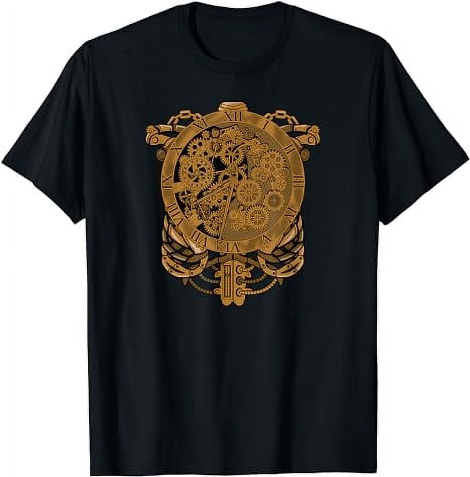 Steampunk Victorian - Steam Powered Engine Clock T-Shirt - Walmart.com