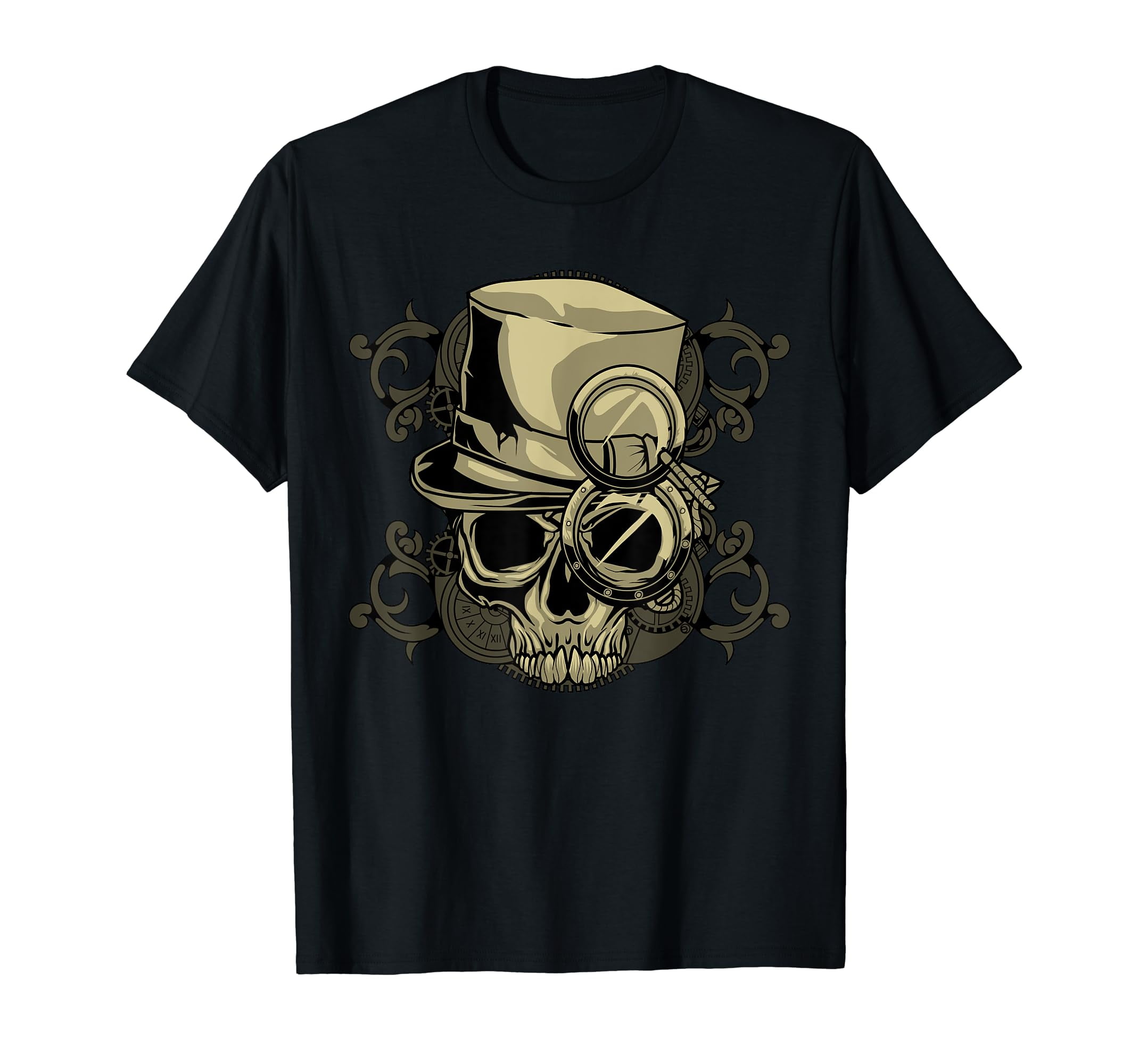 Steampunk Victorian - Steam Powered Engine Skull T-Shirt - Walmart.com