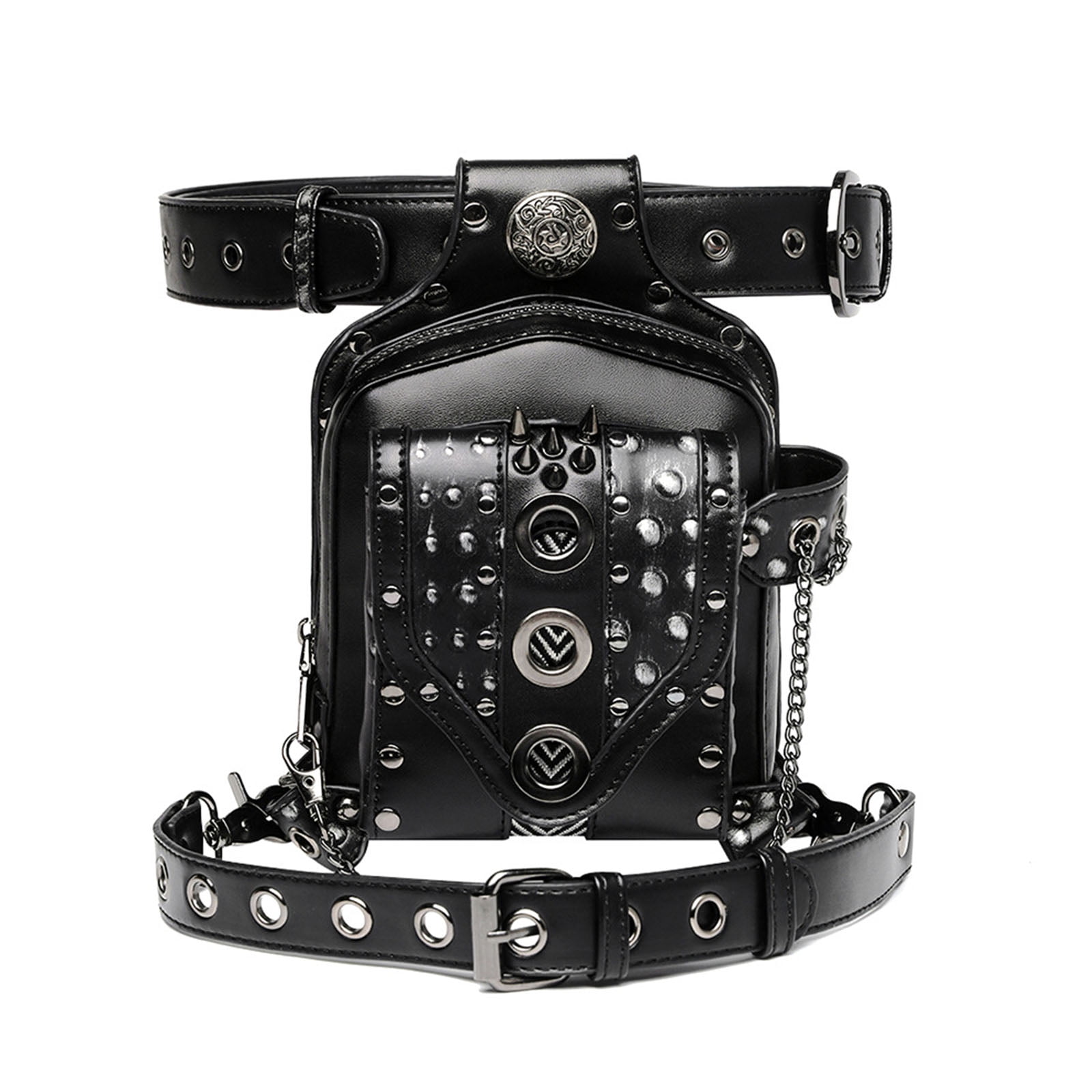 Steampunk Waist Bag Fanny Pack Fashion Gothic Leather Shoulder ...