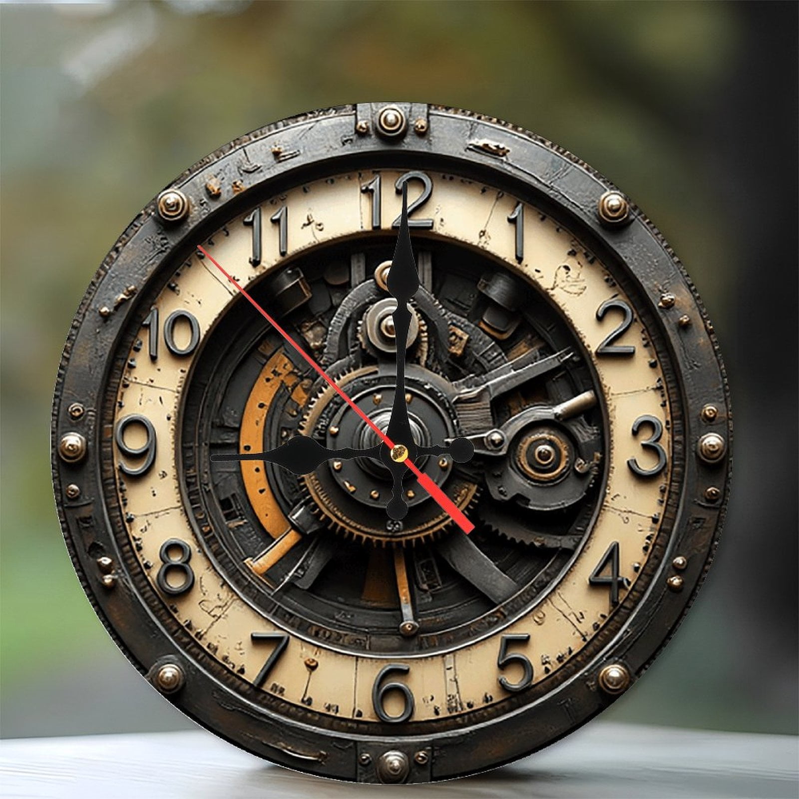 Steampunk Wall Clock Vintage Gear Clock Roman Numerals 10-Inch Silent ...