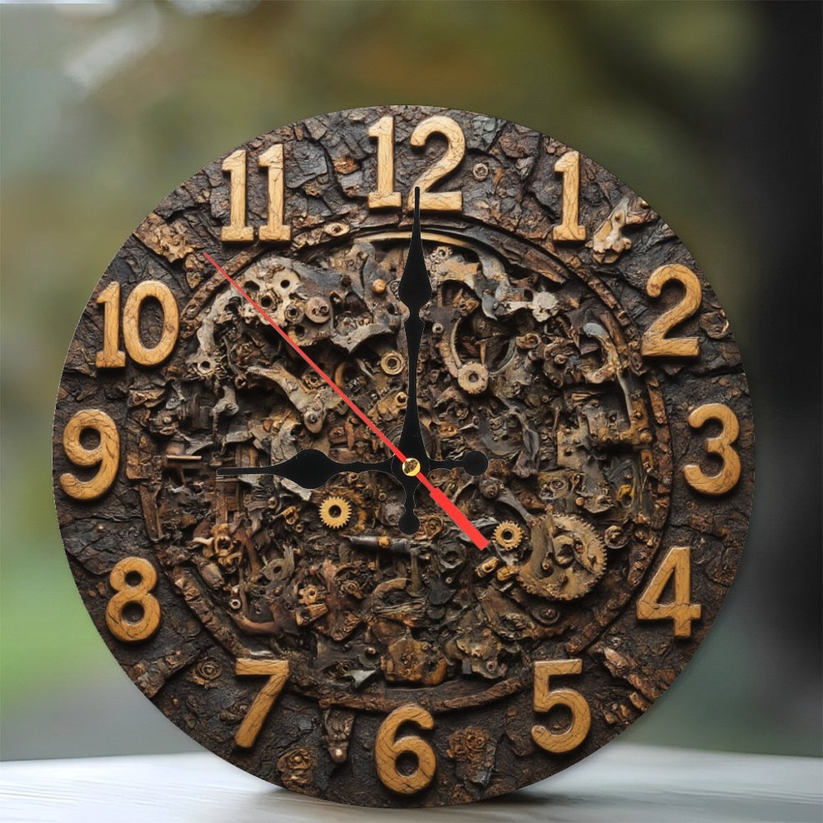 Steampunk Wall Clock Vintage Gear Clock Unique Home Decor 10-Inch ...