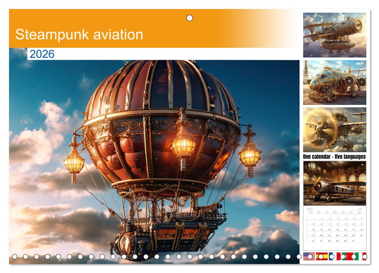 Steampunk aviation (Monthly Wall Calendar 2026 11.7 x 16.5 (open ...