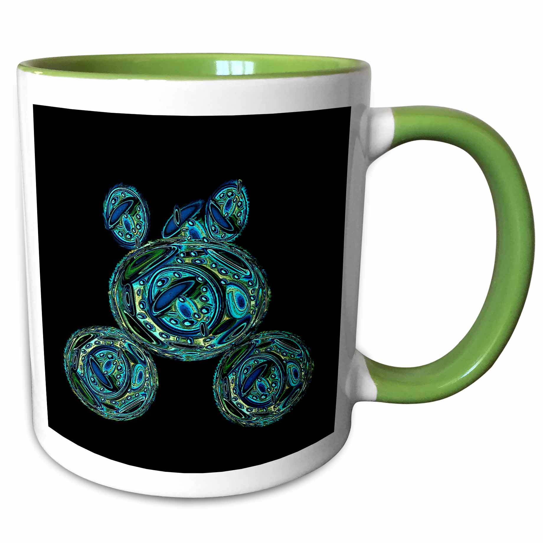 Steampunk military blue tank floating in space on black background 11oz ...