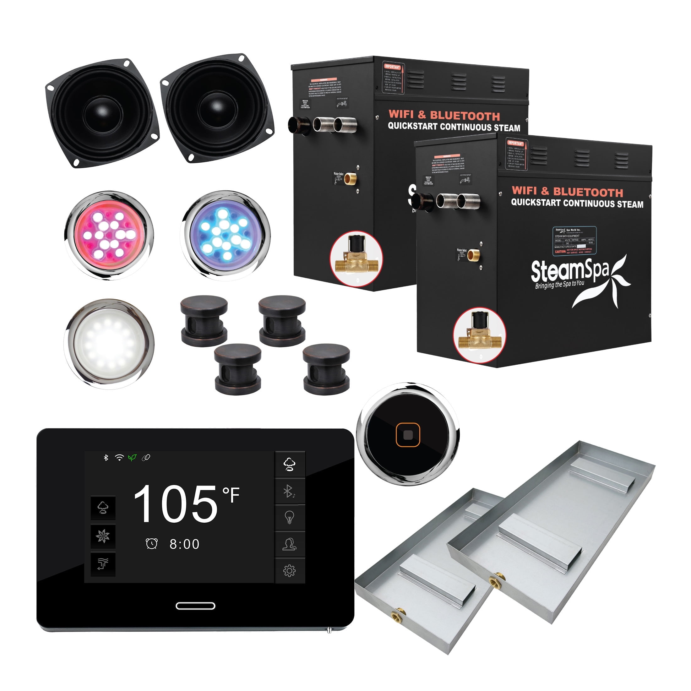 Black Series 21kW Steam Bath Generator with Continuous Steam Plus Quick ...