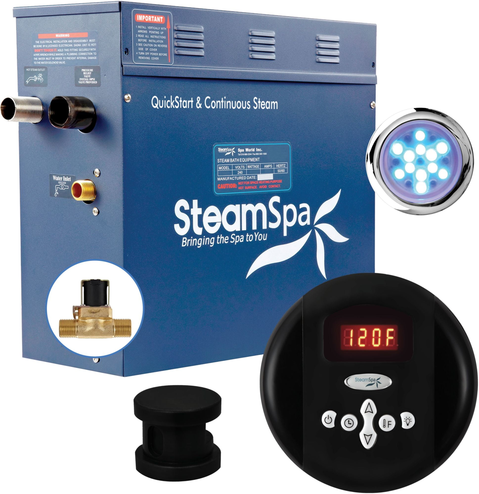 Steamspa In750-A Indulgence 7.5 Kw Quickstart Steam Bath Generator ...