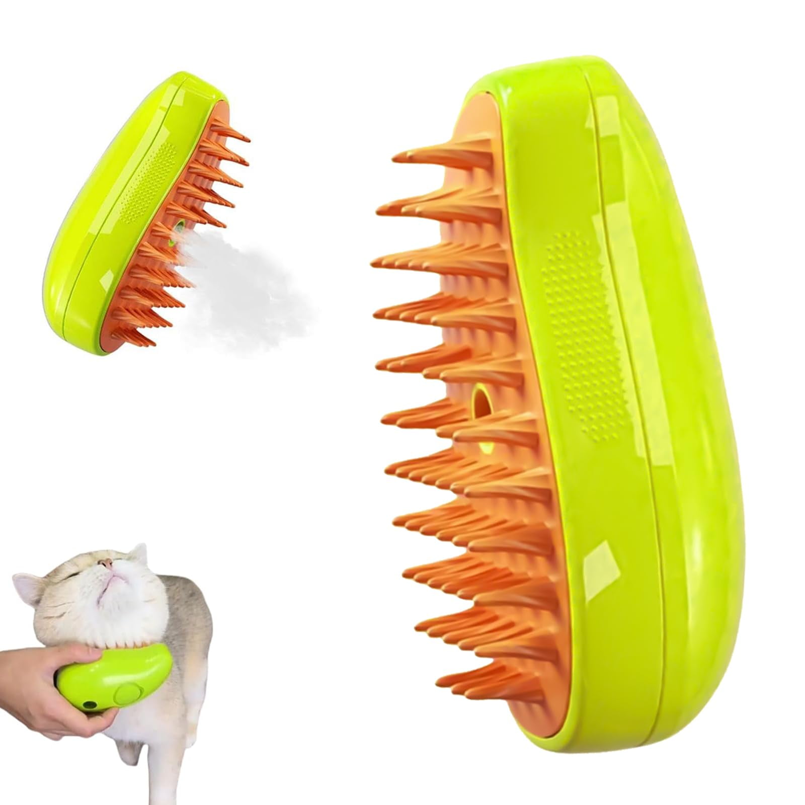 Steamy 3 in 1 Multifunctional Steam Pet Grooming Brush - Self-Cleaning ...
