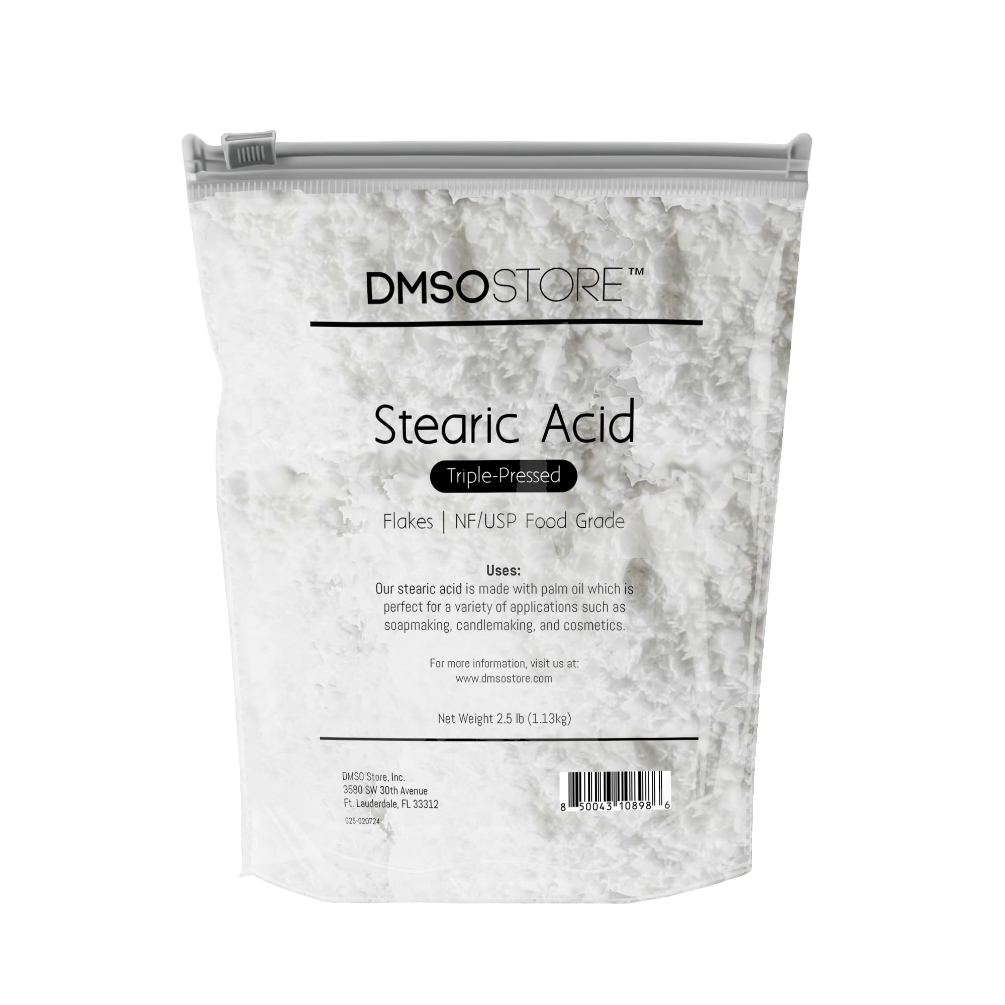 Stearic Acid 2.5 lb. White Flakes Triple Pressed NF/USP Food Grade A ...