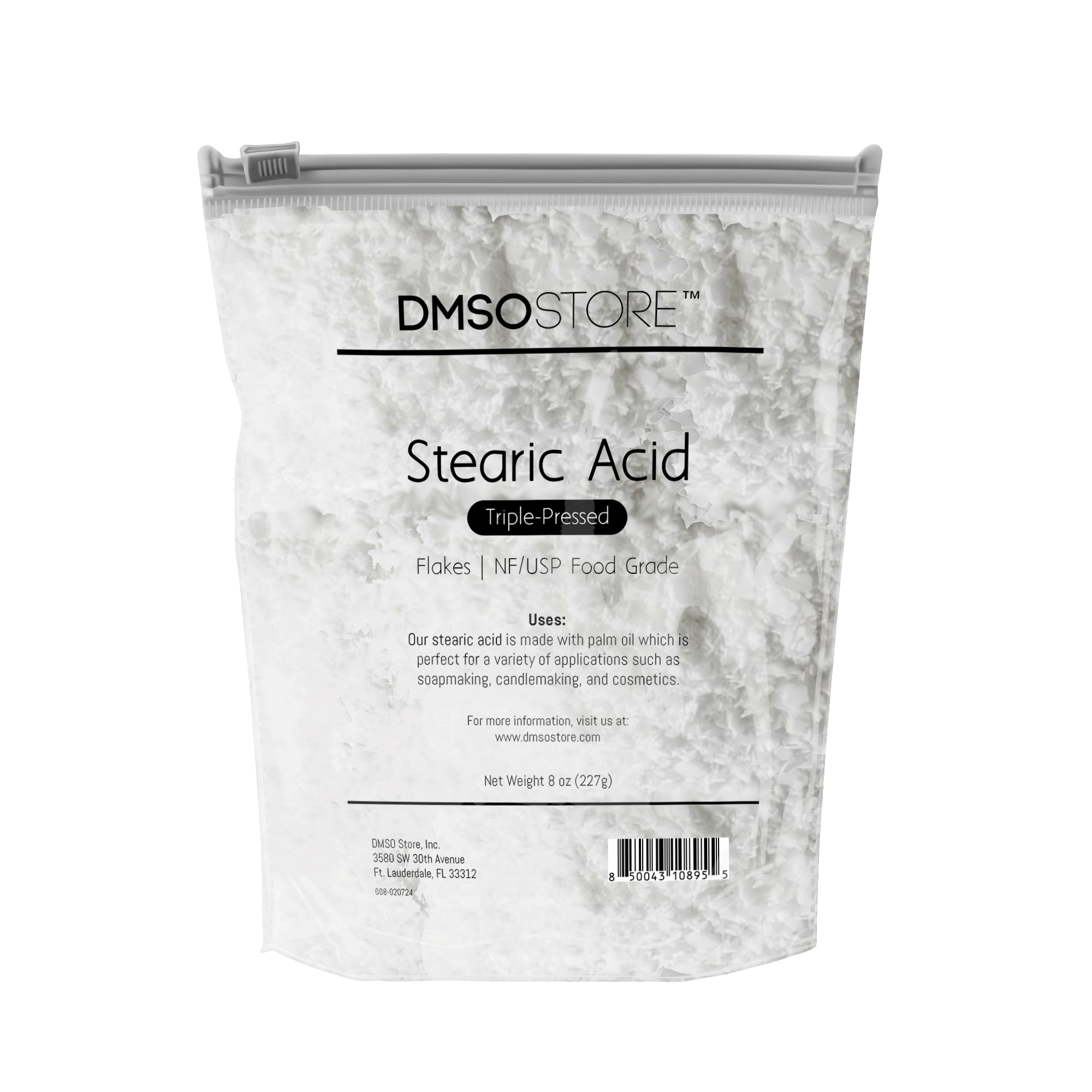 Stearic Acid 8 oz. White Flakes Triple Pressed NF/USP Food Grade A ...