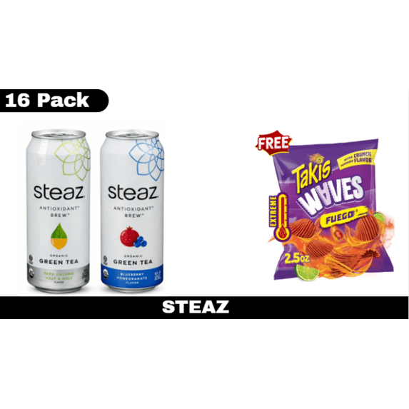 Steaz Antioxidant Brew Blueberry Zero Calorie Green Tea, 16 fl oz Cans ...
