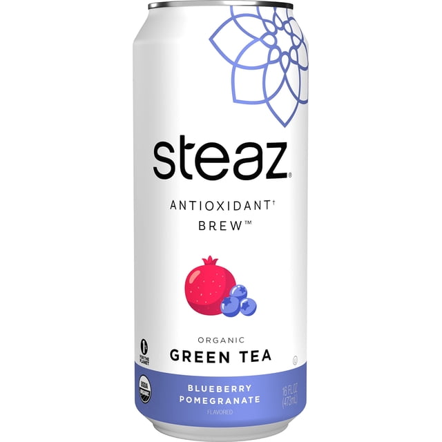 Steaz Organic Lightly Sweetened Iced Green Tea, Blueberry Pomegranate ...