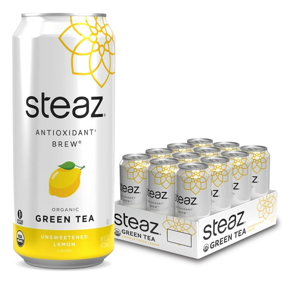 Steaz Organic Unsweetened Iced Green Tea Antioxidant Brew, 16 OZ (Pack ...