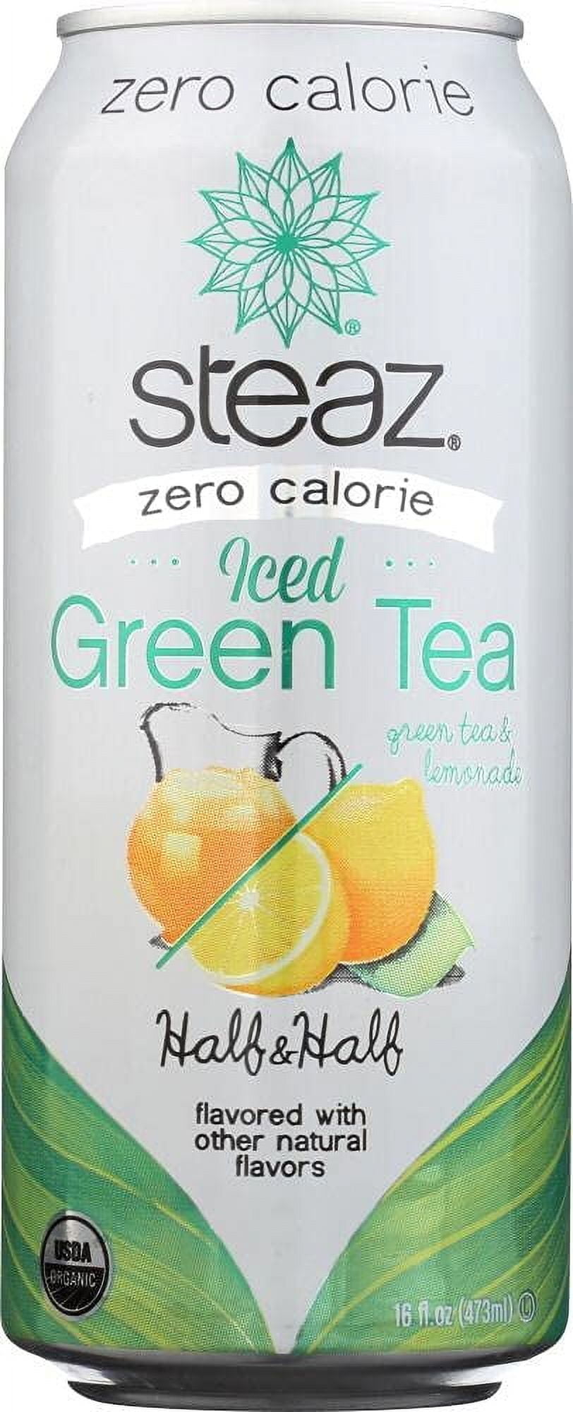 Steaz, Tea Green Half Half Zero Cal Organic, 16 Fl Oz (Packaging may ...