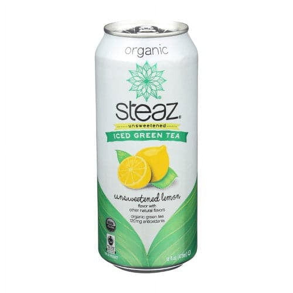 Steaz Unsweetened Iced Green Tea, Lemon, 16 OZ | Pack of 12 - Walmart.com
