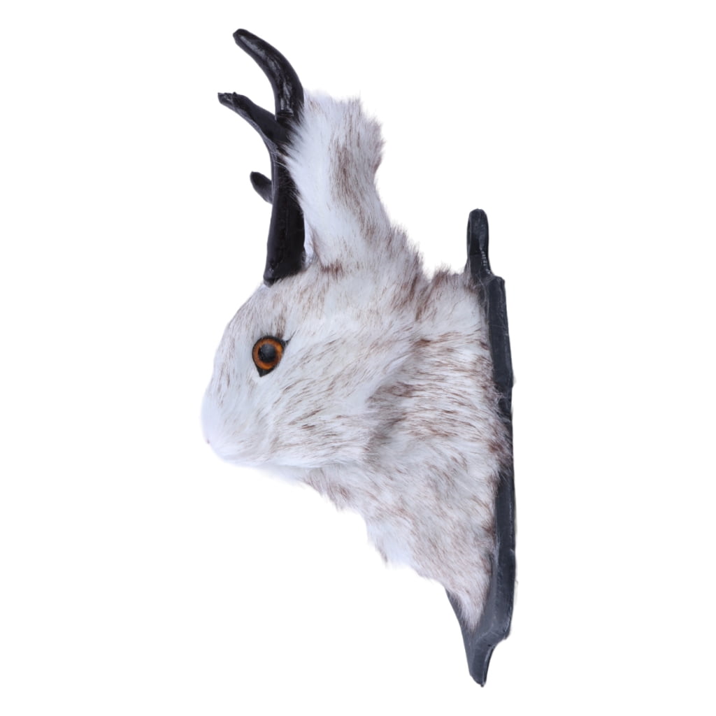 Stebcece Antler Rabbit Head Wall Mounted 3D Simulations Rabbit ...