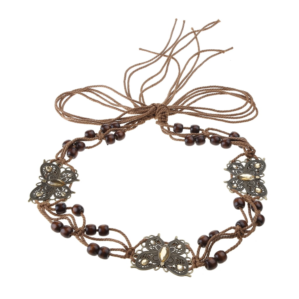 Stebcece Bohemian Style Tassel Knotted Wide Belt Rope Woven Waist Belts ...