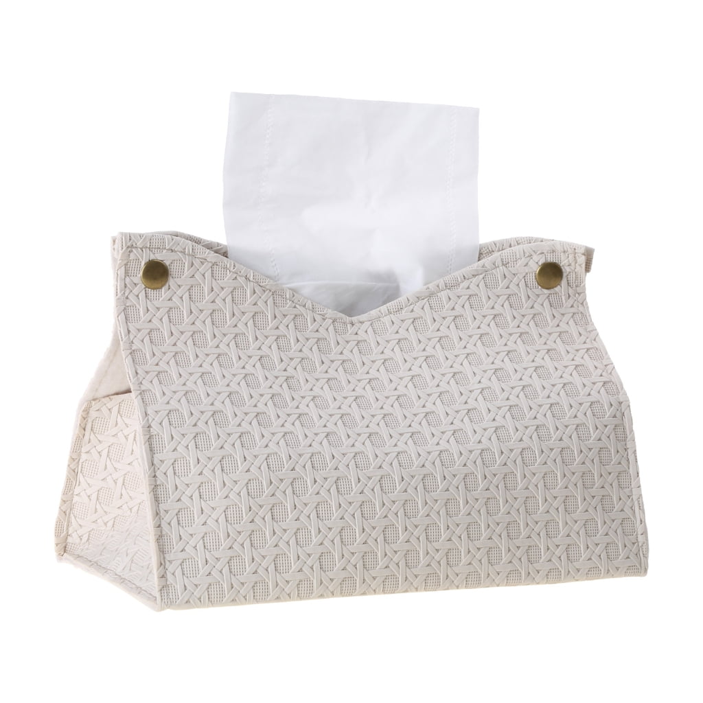 Stebcece Tissue Box Cover Modern PU Rectangular Tissue Box Holder for ...