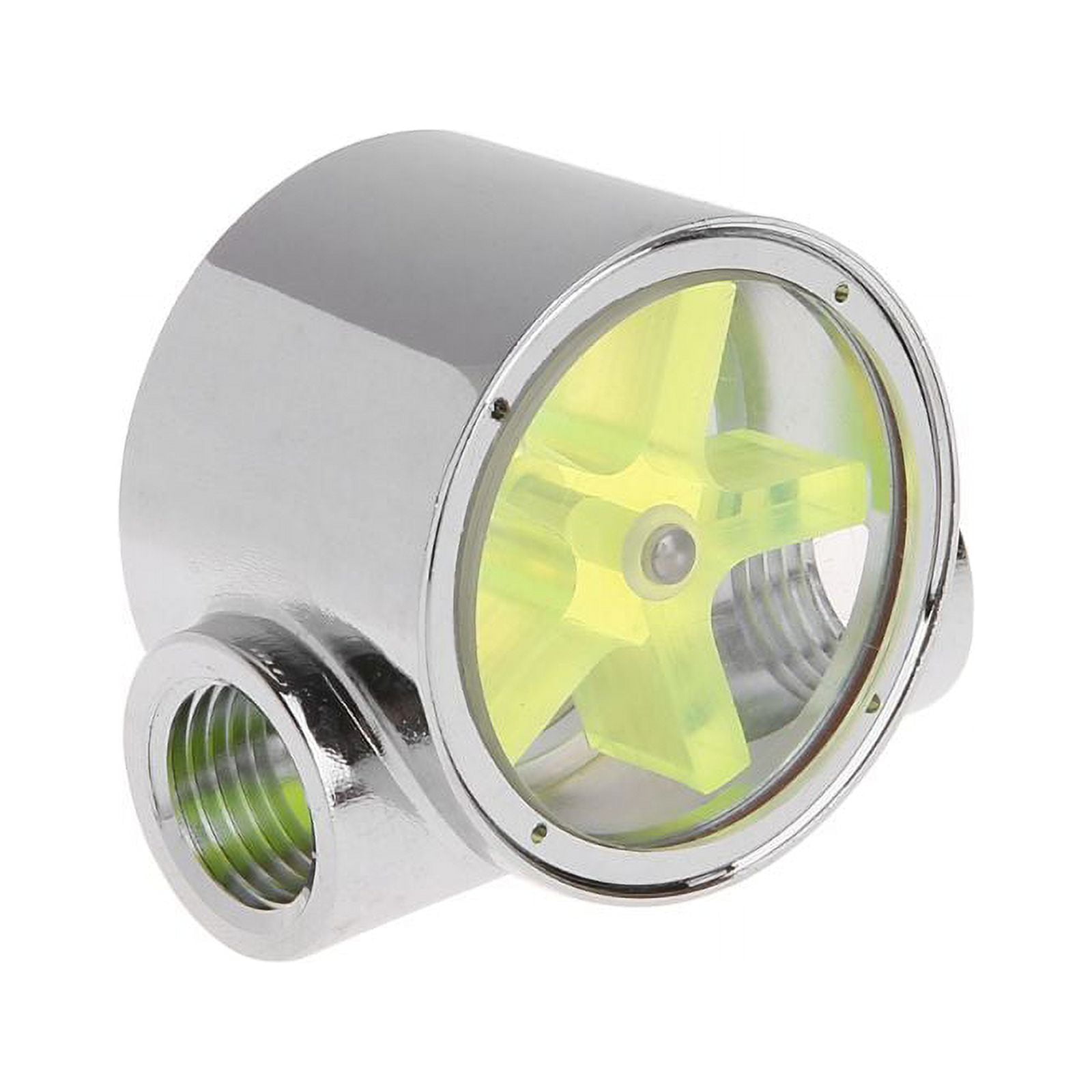 Stebcece Water Cooling Flow Indicator Meter Copper Chromed 2 Ways G1/4 ...