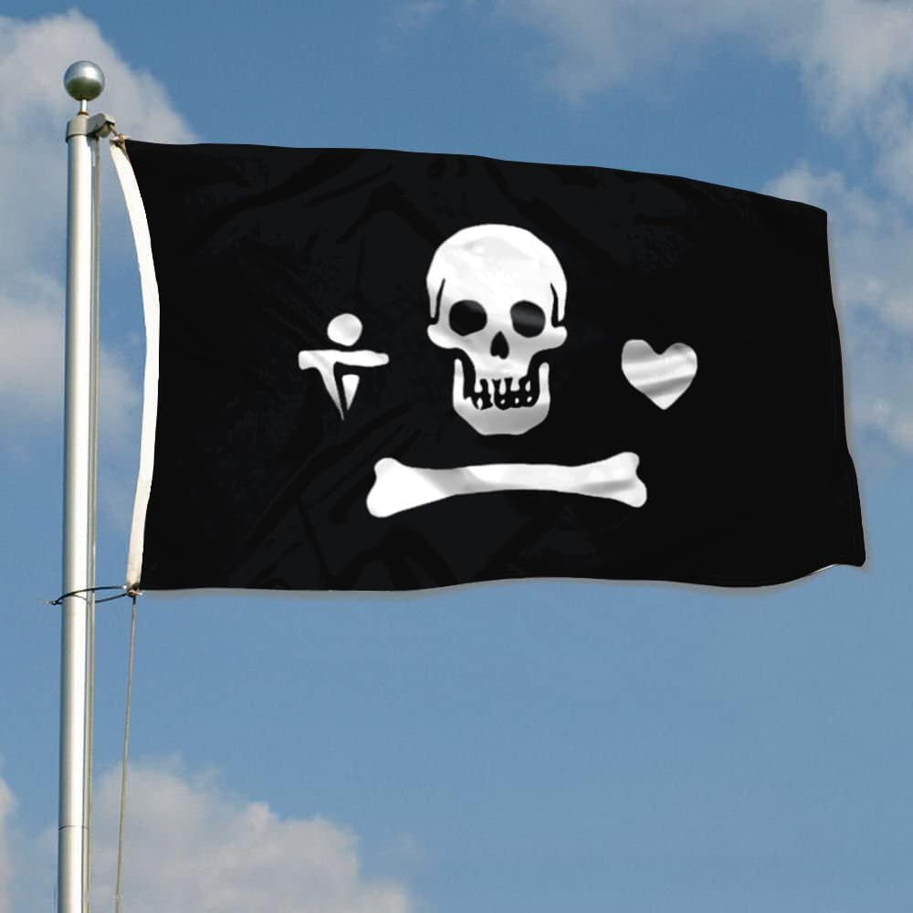 Stede Bonnet Pirate Flag banner 4.85x8 FT Home Garden Party Decoration ...