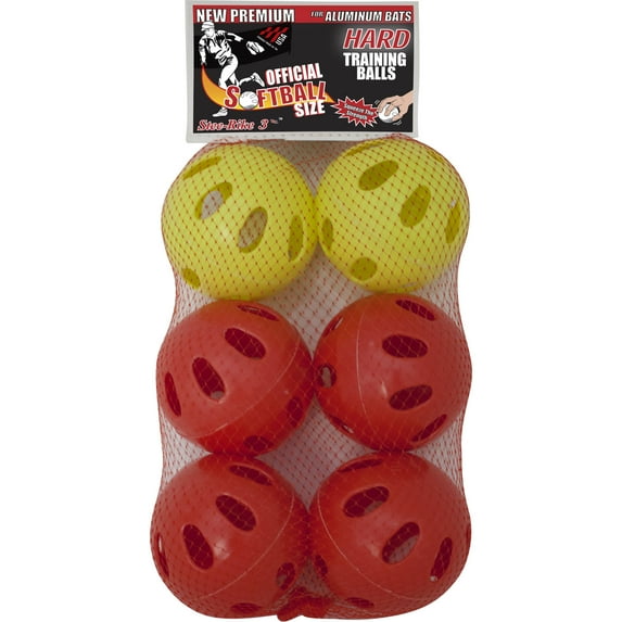 Stee-Rike 3 Premium Plastic Training Softballs, Red and Yellow 6 Pack - Walmart.com