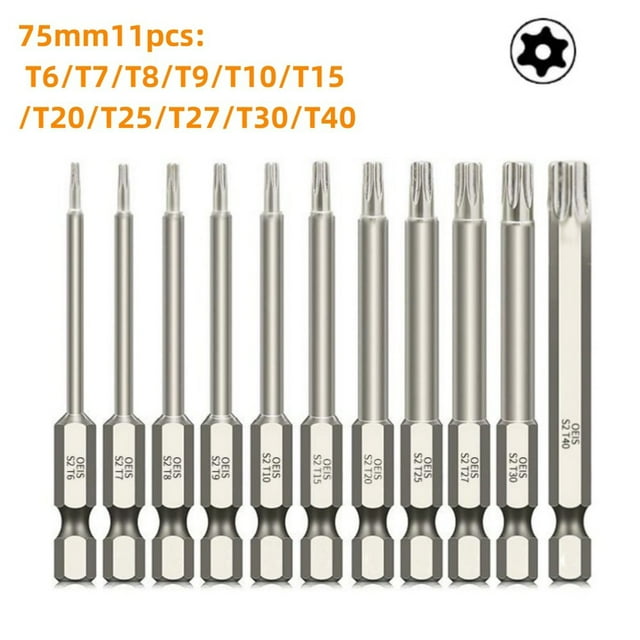 Steel 1/4 Handle Hexagonal Plum Blossom Bit Head 50/75/100mm Six-star ...