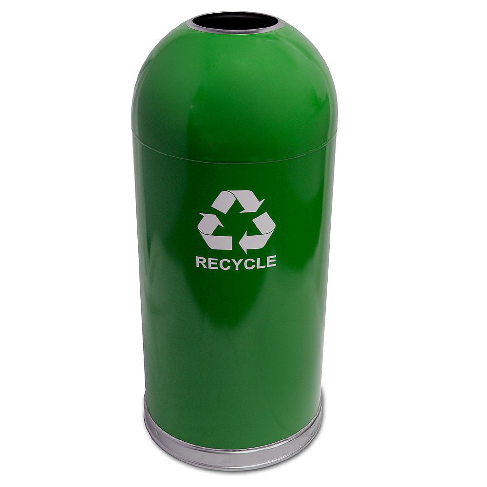 Steel 15-Gallon Standard Open Top Indoor Recycling Receptacle with ...