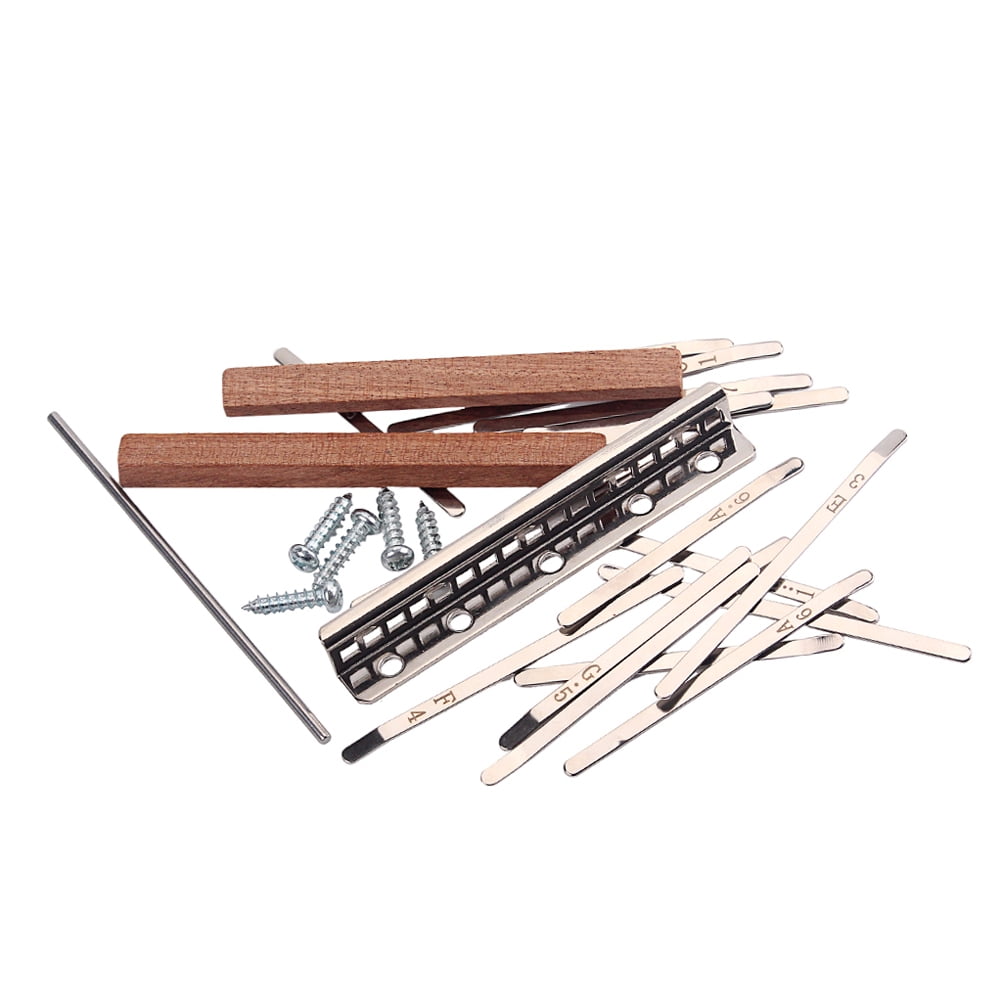 Steel 17 Note Kalimba Keys with Thumb Piano Bridge Set for Music Lover ...