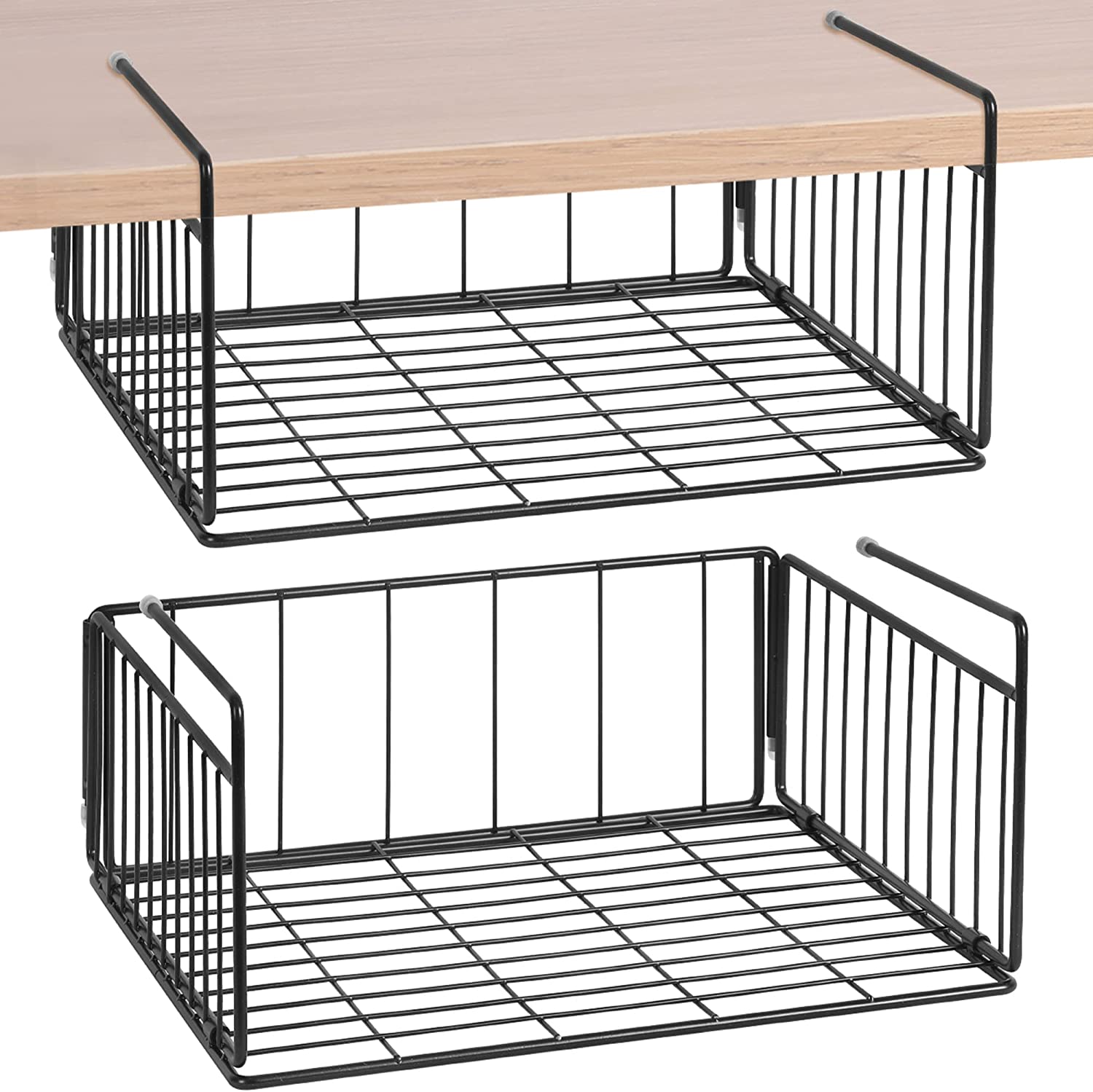Steel 2-Pack Under Cabinet Shelf Basket, Hanging Wire Rack Storage ...