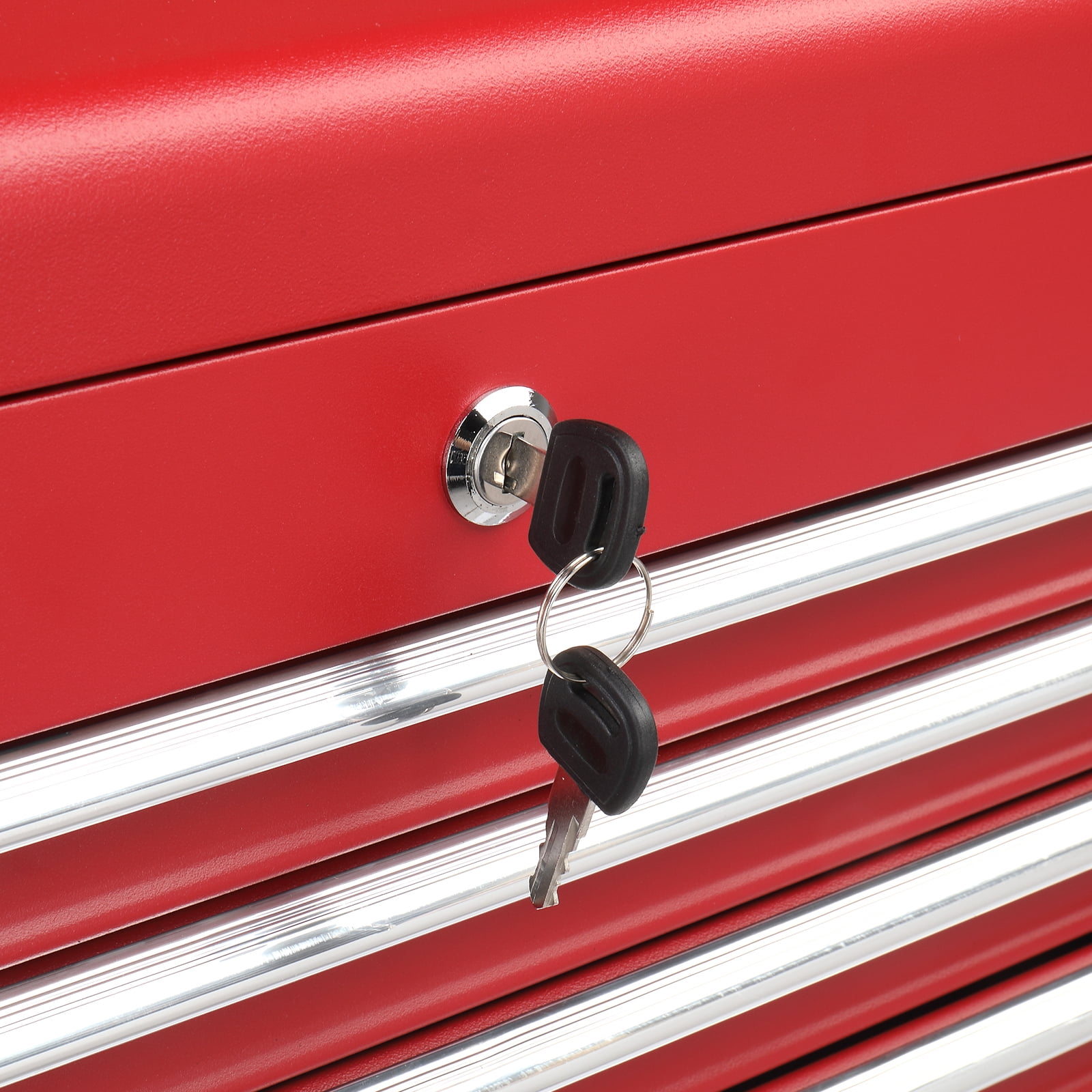 Steel 5-Drawer Tool Cart Cabinet with Lock, 330lb Capacity, Red ...