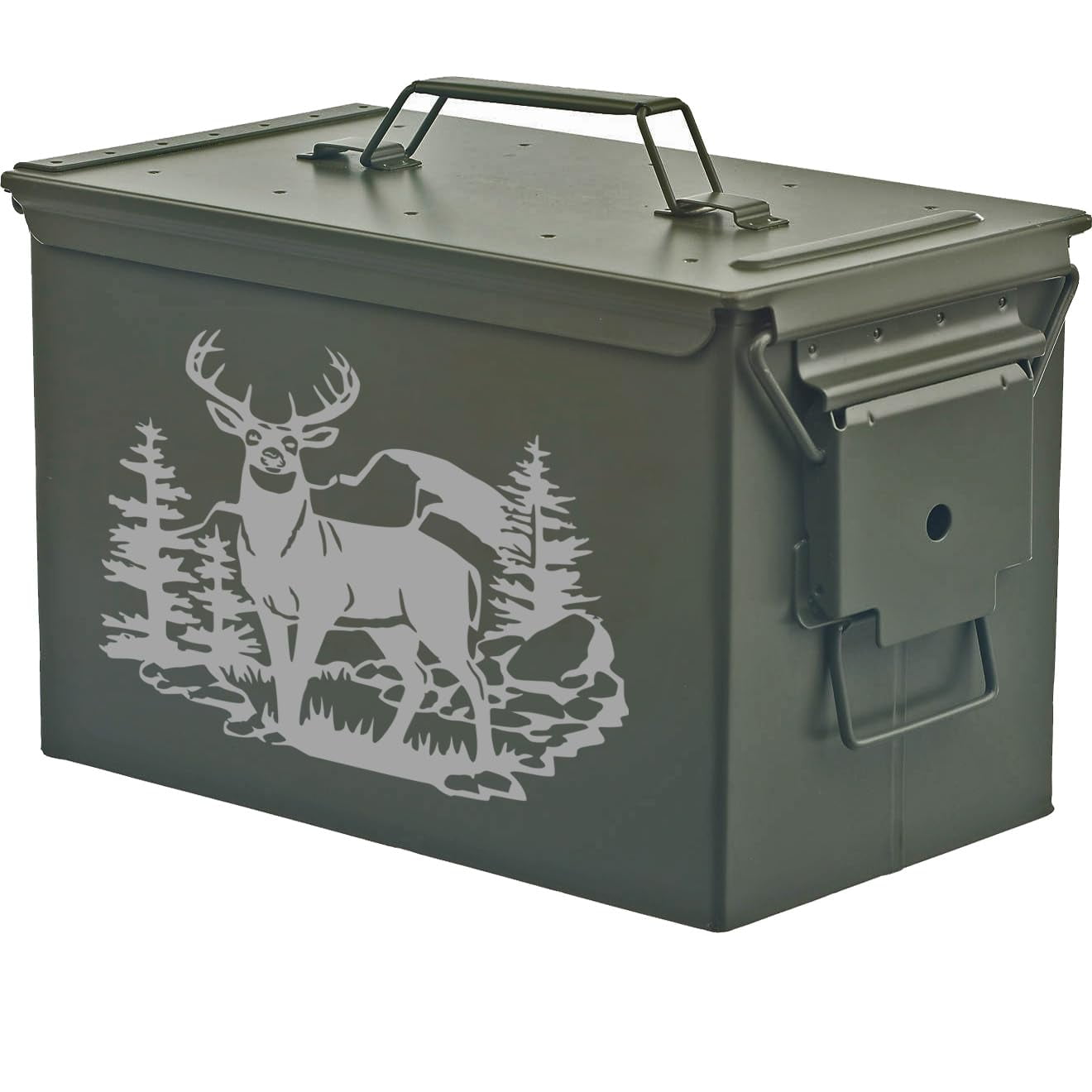 Steel Ammo Can Storage Box Ammunition Case Hunting Deer Trees Mountains ...